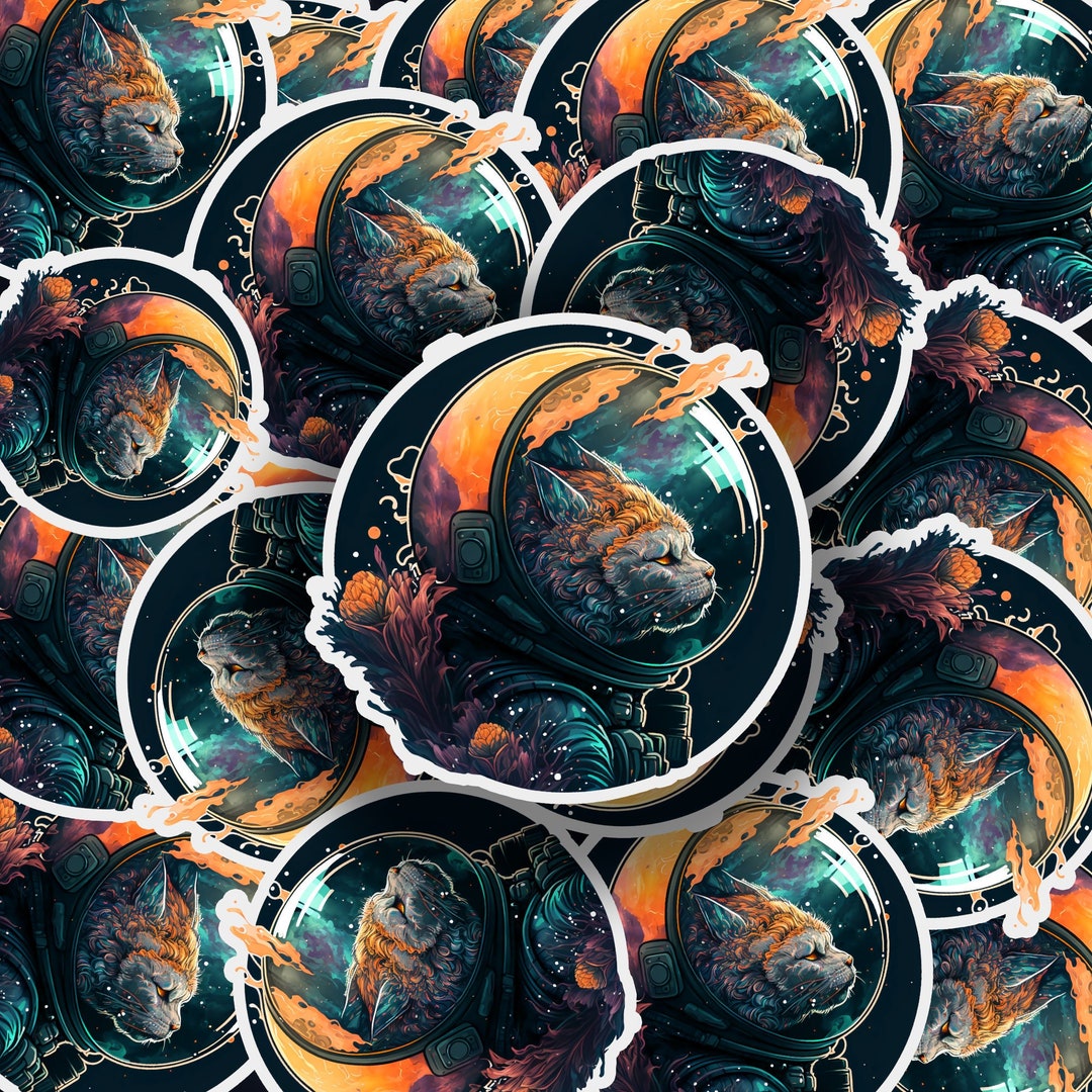 Space Cat | Sticker for Your Laptop | Fridge | Water Bottles and More ...