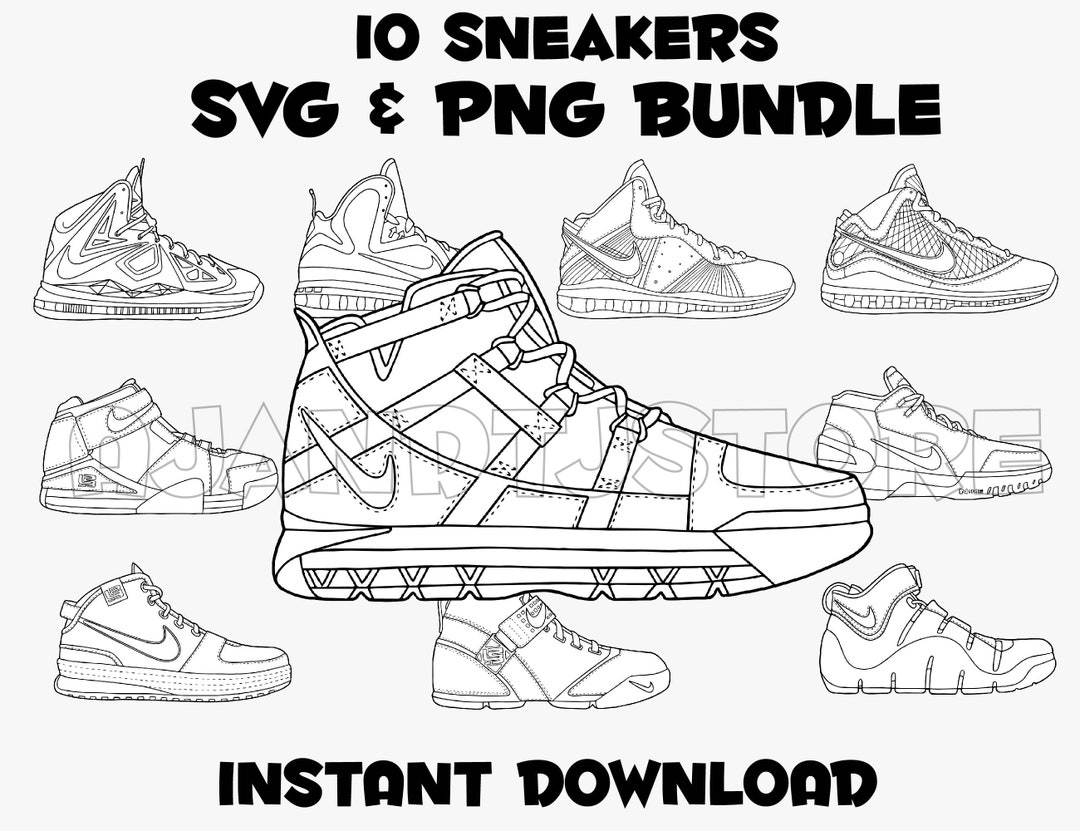 10 Sneaker Svg Bundle, Sneakers Svg, Running Shoes, Sneaker Clipart ...