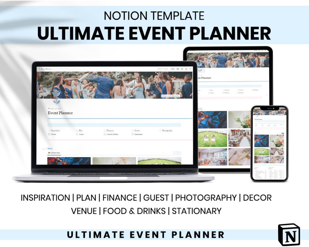 Notion Event Planner Template, Digital Planner, Notion Dashboard, Party ...