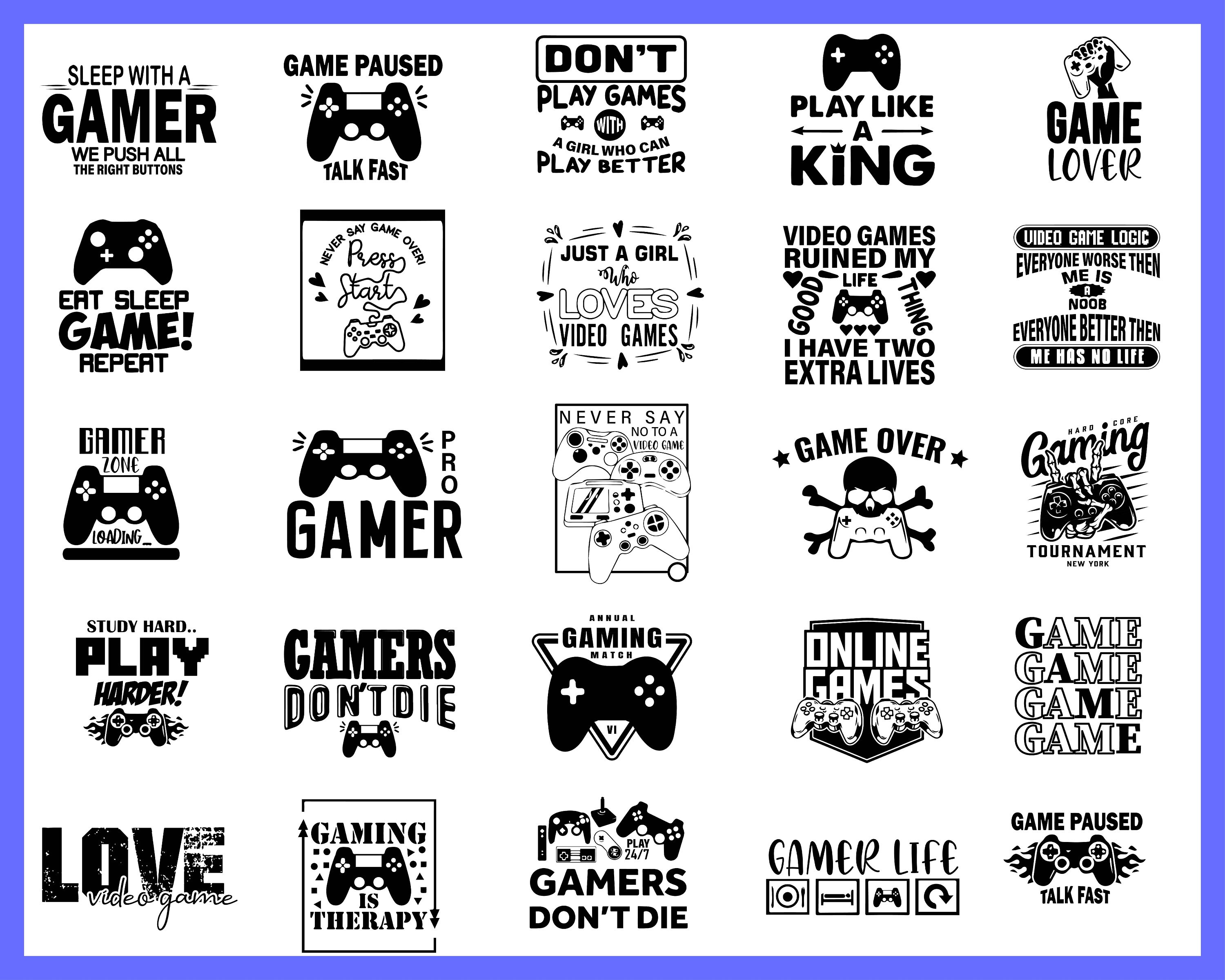 100 Gamer Quotes SVG Bundle, Gaming SVG Files for Cricut, Playstation ...