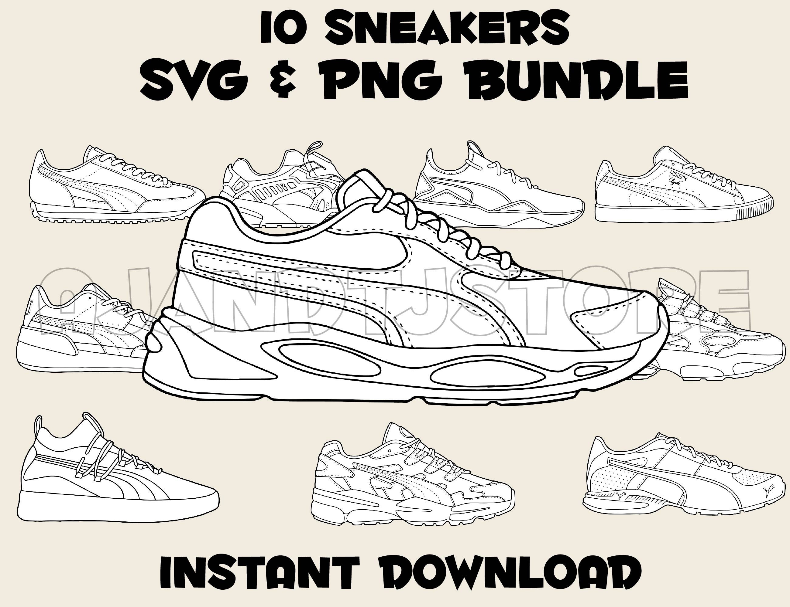 10 Sneaker Svg Bundle, Sneakers Svg, Running Shoes, Sneaker Clipart ...