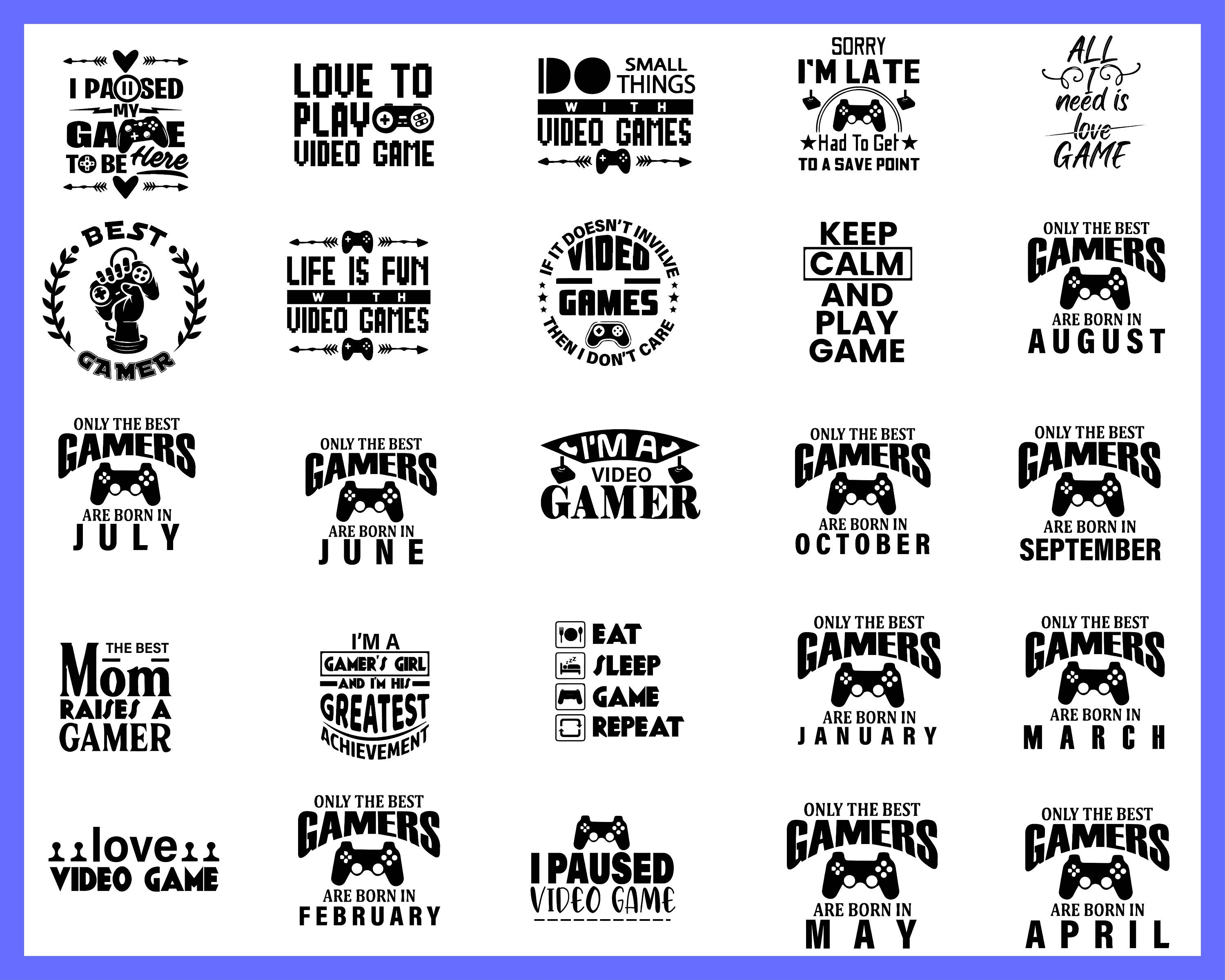 100 Gamer Quotes SVG Bundle, Gaming SVG Files for Cricut, Playstation ...