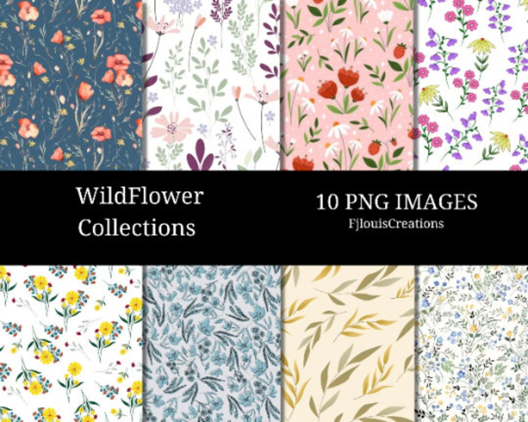 Wildflower Pattern, Wildflower Wallpaper, Floral Digital File ...