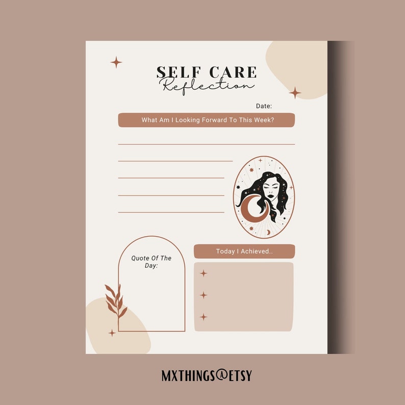 Self-care Reflection Printable Planner Digital Planner to Do List ...