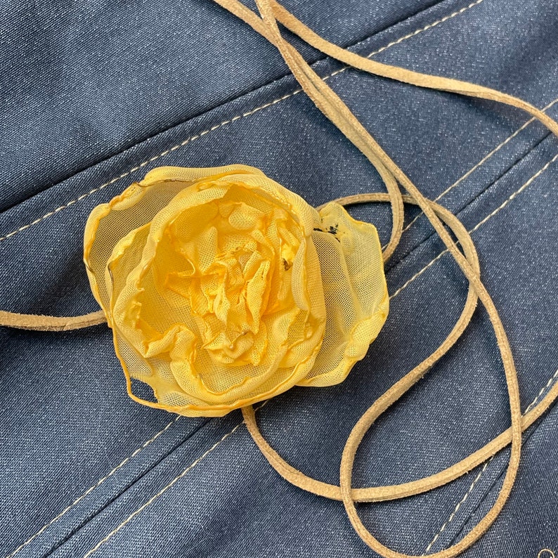 Handmade Corsage Neck Flower/choker in Yellow by Efflorescence - Etsy