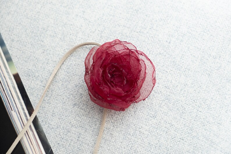 Handmade Corsage Neck Flower/choker in Cherry by Efflorescence - Etsy