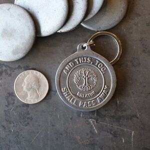 Blacksmith Keychain this Too Shall Pass Tree of Life & Celtic Triskelle ...