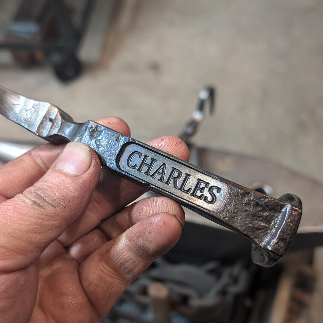 Custom Engraved Hoof Pick: Hand-forged Railroad Spike Farrier Tool - Etsy
