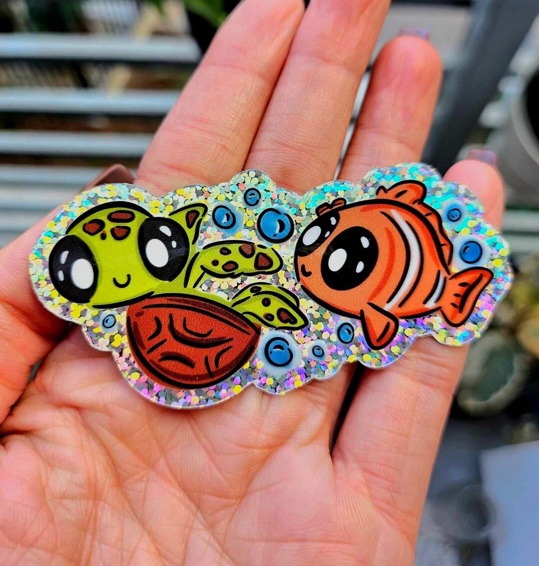Glitter Finding Nemo Sticker, Squirt, Nemo, Vinyl Sticker, Shiny ...
