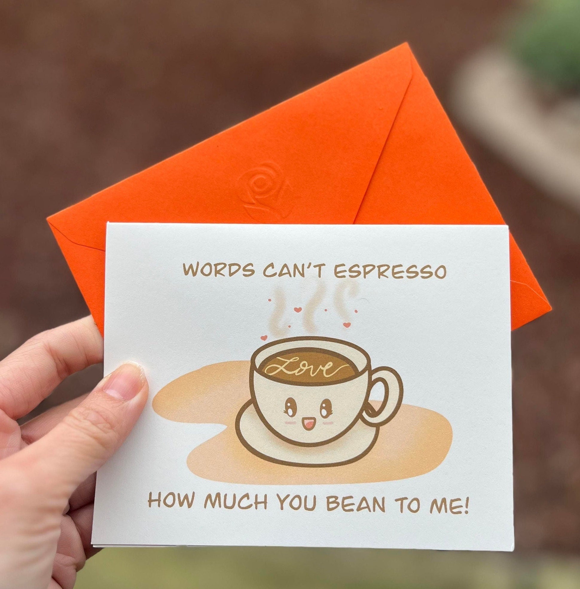 Words Can't Espresso How Much You Bean to Me Greeting - Etsy