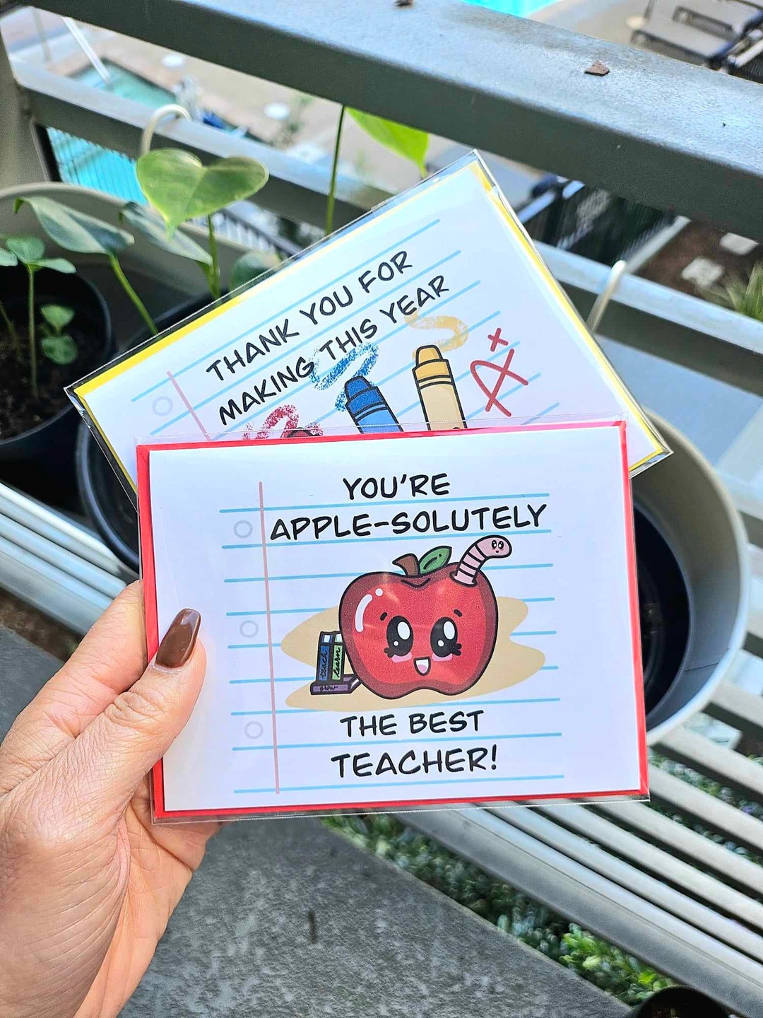 Teacher Greeting Cards You're Apple-solutely the Best - Etsy