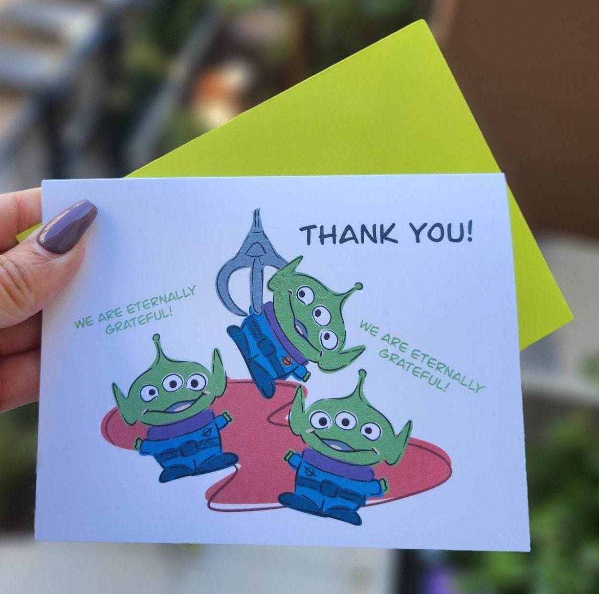 Disney Thank You Card Toy Story Aliens Grateful Cards Toy - Etsy