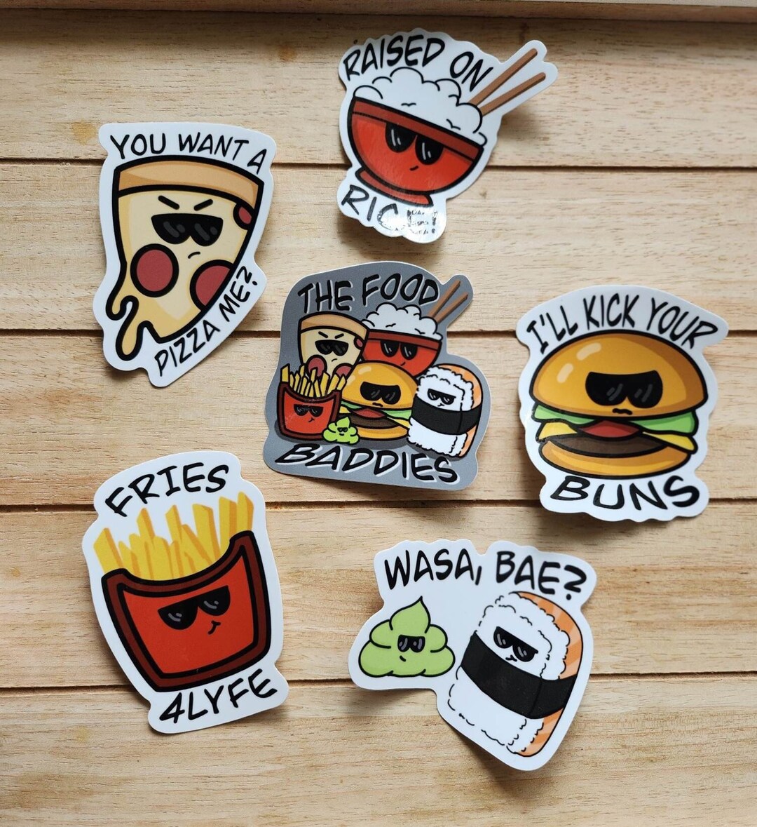Food Baddie Sticker Collection, Sticker, Food Sticker, Cute Stickers ...