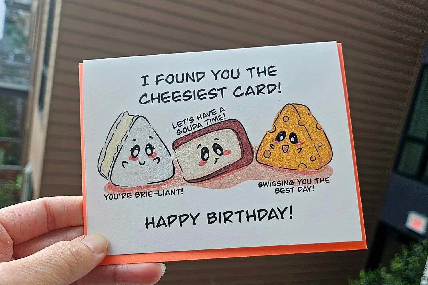 Happy Birthday, Cheese, Cheesiest Card, Cheese Card, Brie, Cheddar - Etsy