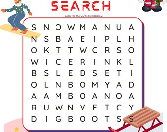 Winter Word Scramble Winter Printable Activity Game Word - Etsy