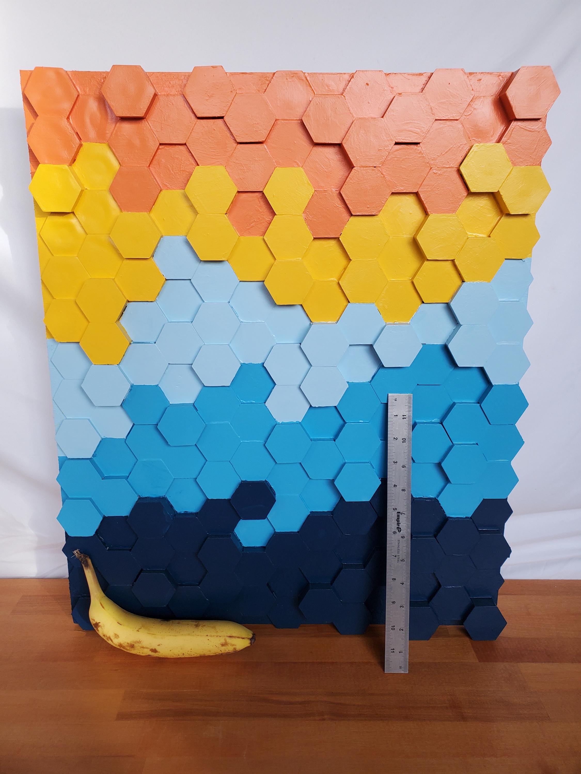 Modern 3D Printed Hexagon Wall Art - Unique Geometric Decor - Etsy