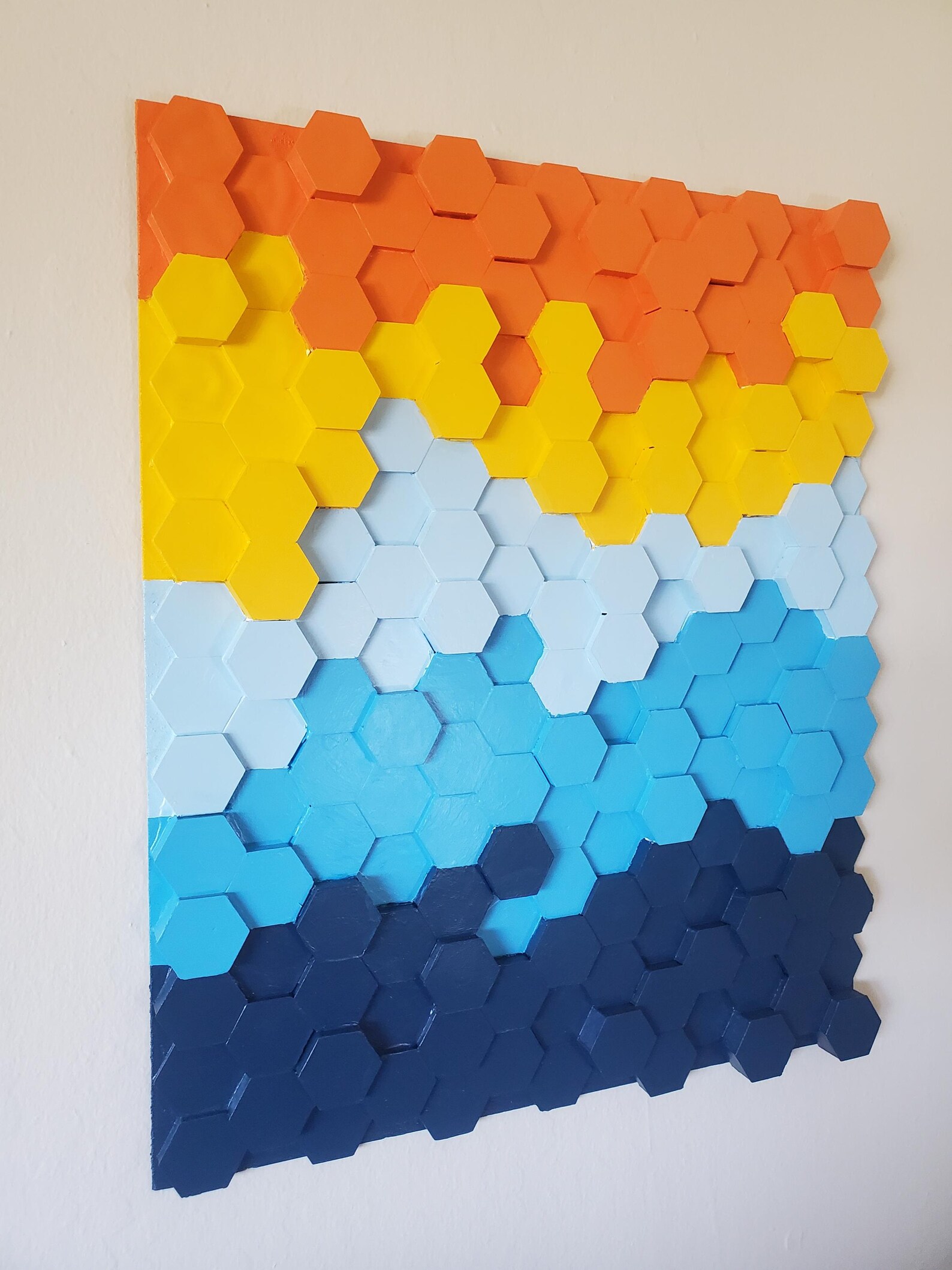 Modern 3D Printed Hexagon Wall Art - Unique Geometric Decor - Etsy