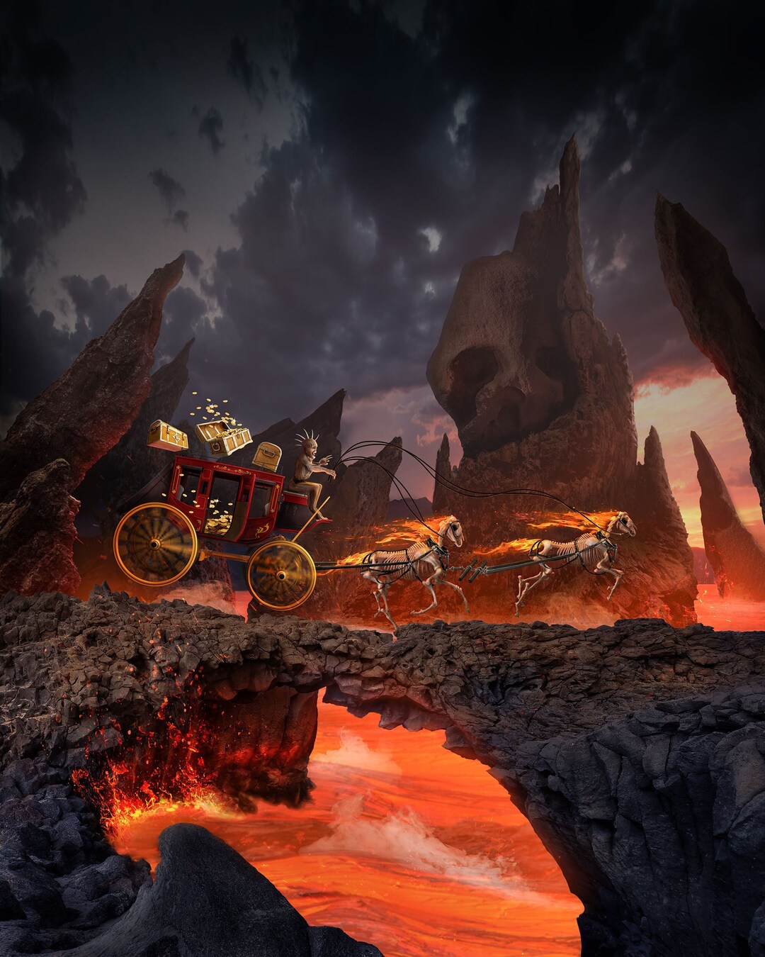 Hell’s Cargo | Hellscape Art Print | Demon Art Print | Satanic Decor ...