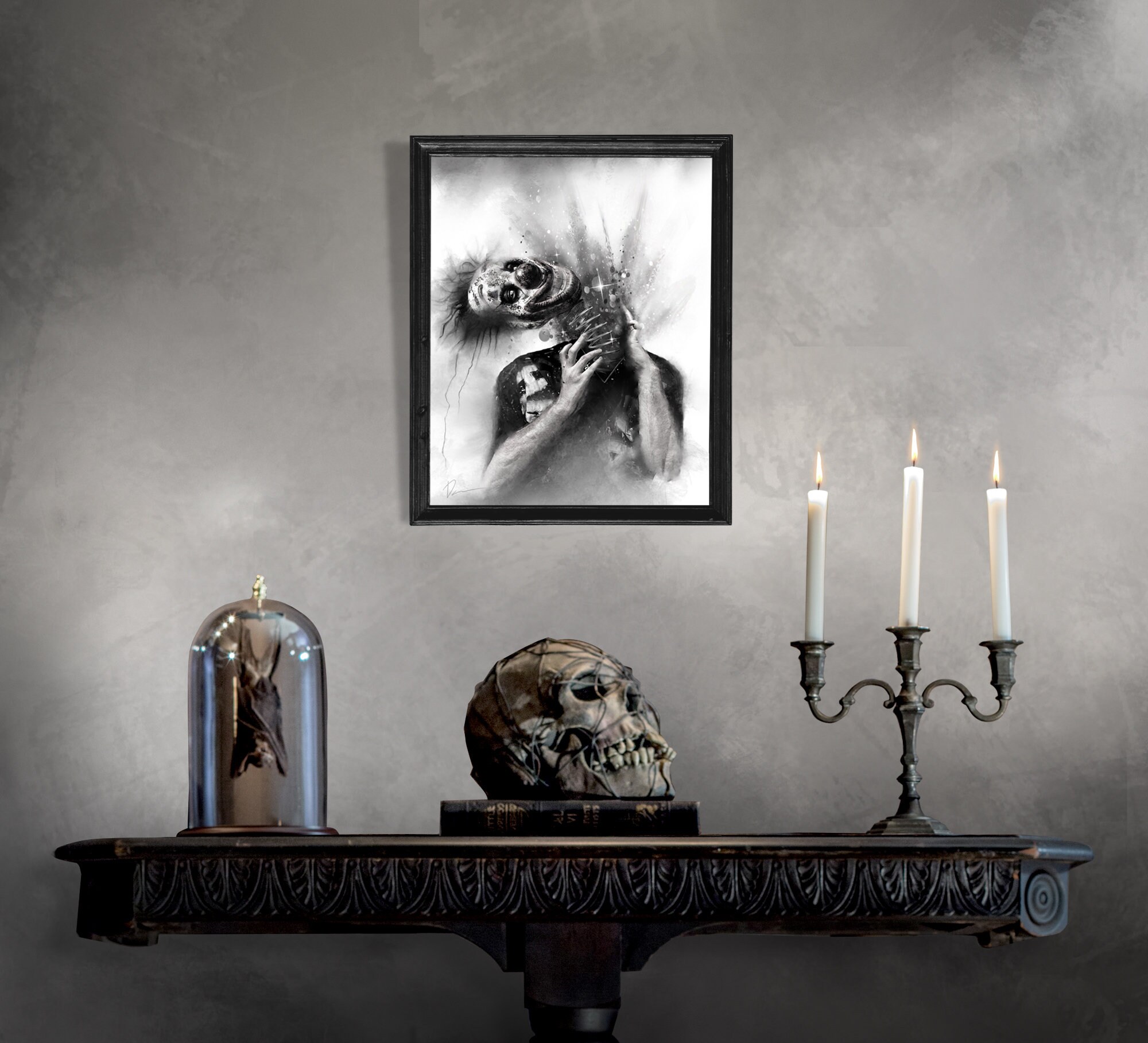 Evil Clown Art Print Surreal Art Print Macabre Art Macabre Decor Horror ...