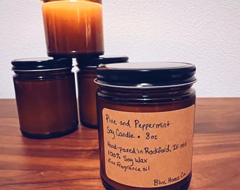 Peppermint Pine Candles - Etsy