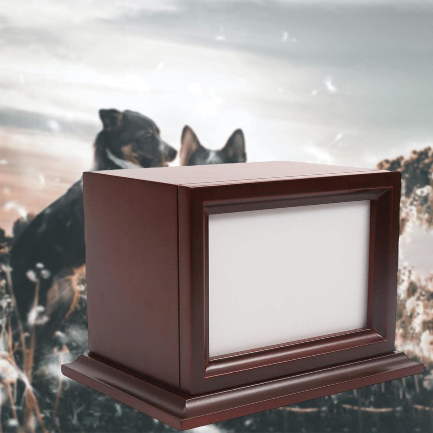Pets Cremation Urn Solid Wood Photo Frame Beautifully Made for Cat Dog ...
