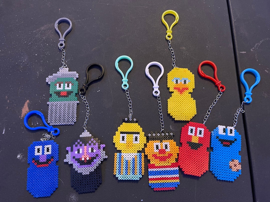 Sesame Street Perler Bead Keychain. - Etsy