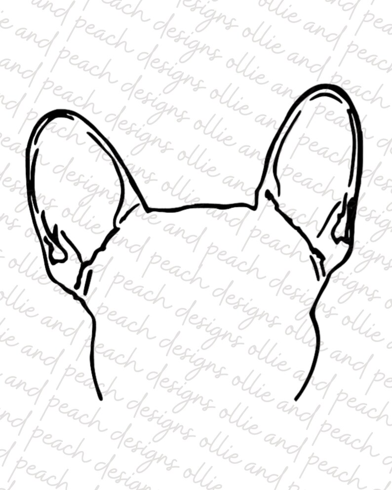French Bulldog Dog Ear Outline Bundle| French Bulldog Frenchie Mom SVG ...