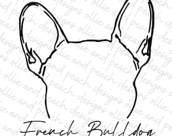 French Bulldog Dog Ear Outline Bundle French Bulldog Frenchie Mom SVG ...