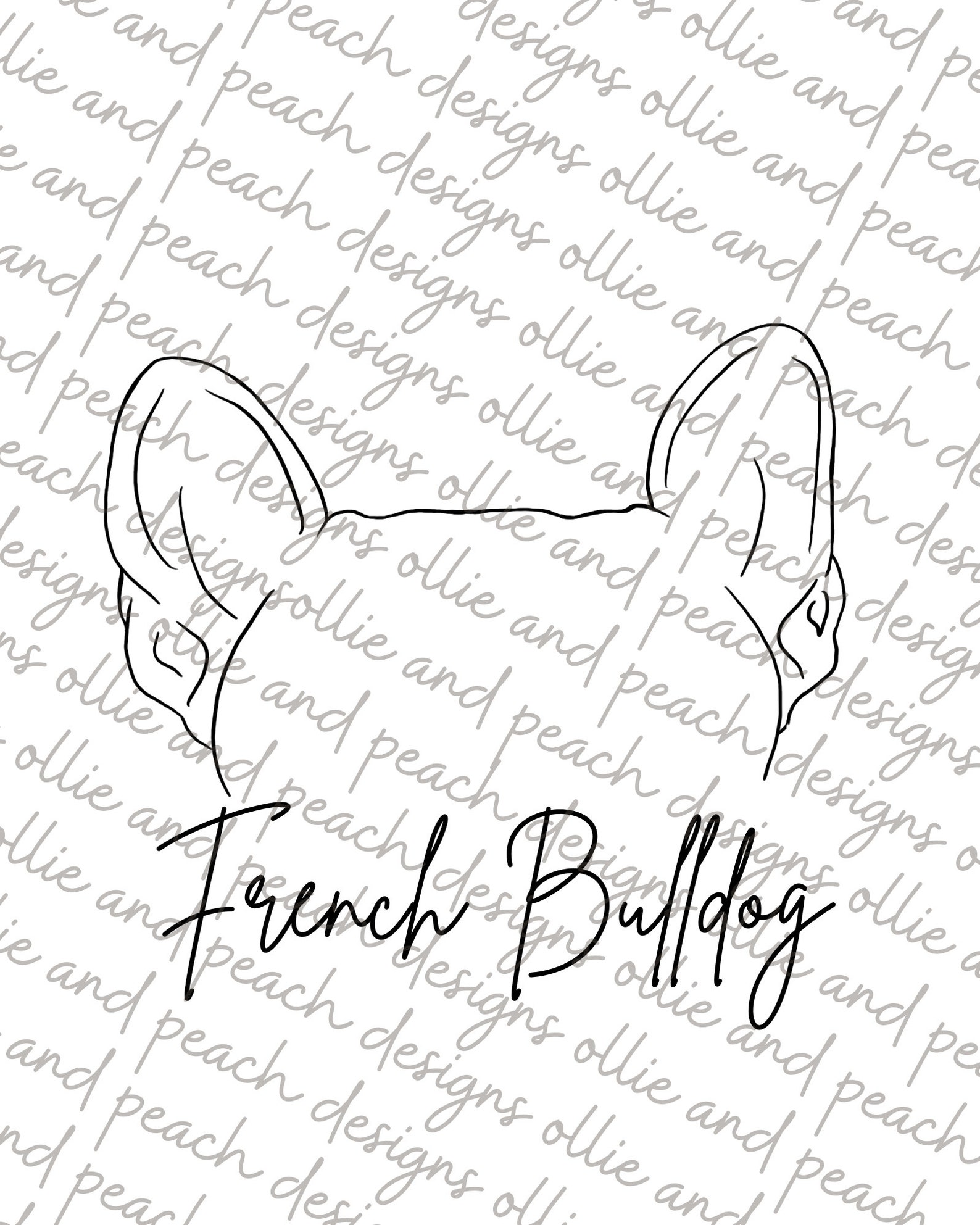 French Bulldog Dog Ear Outline Bundle | French Bulldog Frenchie Mom SVG ...