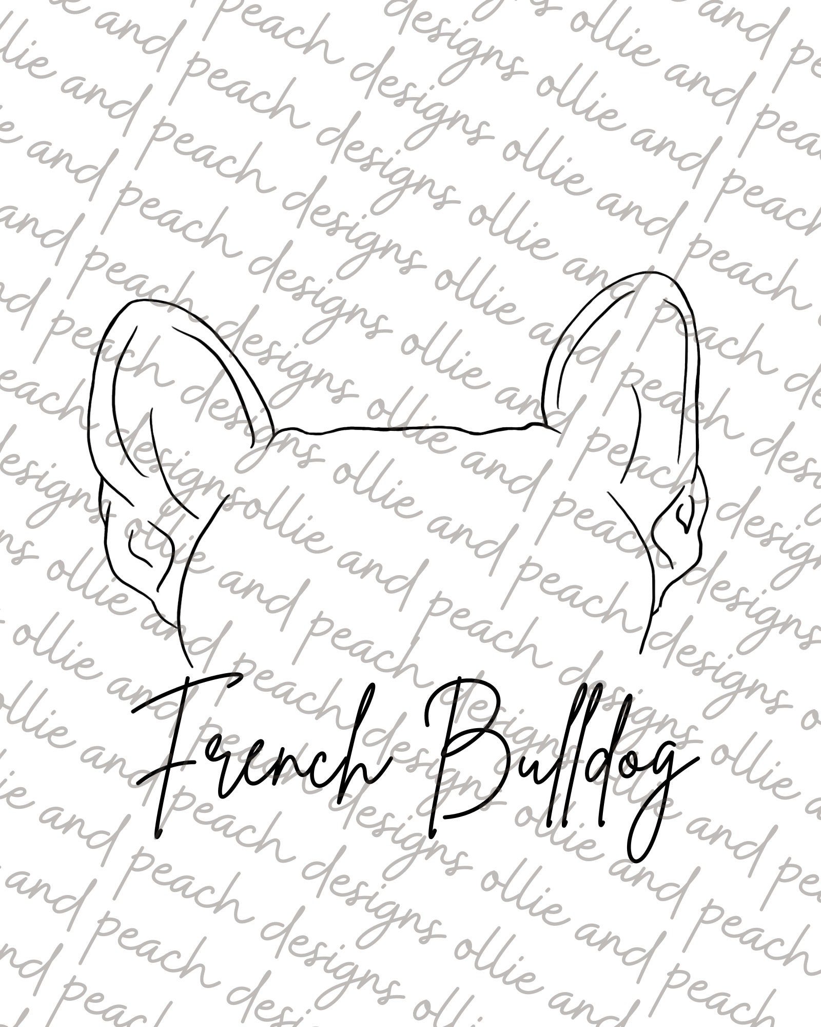 French Bulldog Dog Ear Outline Bundle | French Bulldog Frenchie Mom SVG ...