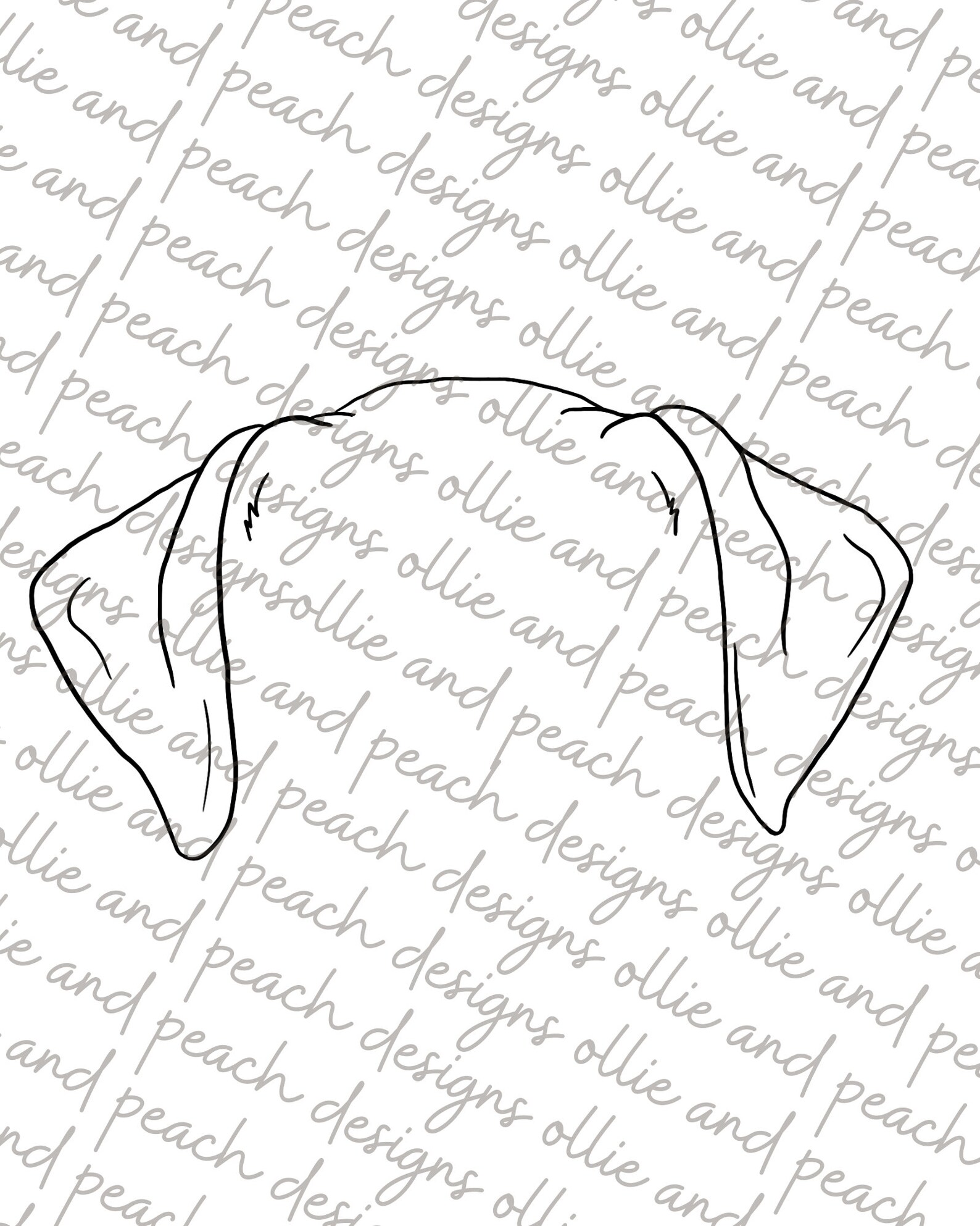 Complete Labrador Ear Outline Bundle| Lab Ear Outline SVG and PNG ...