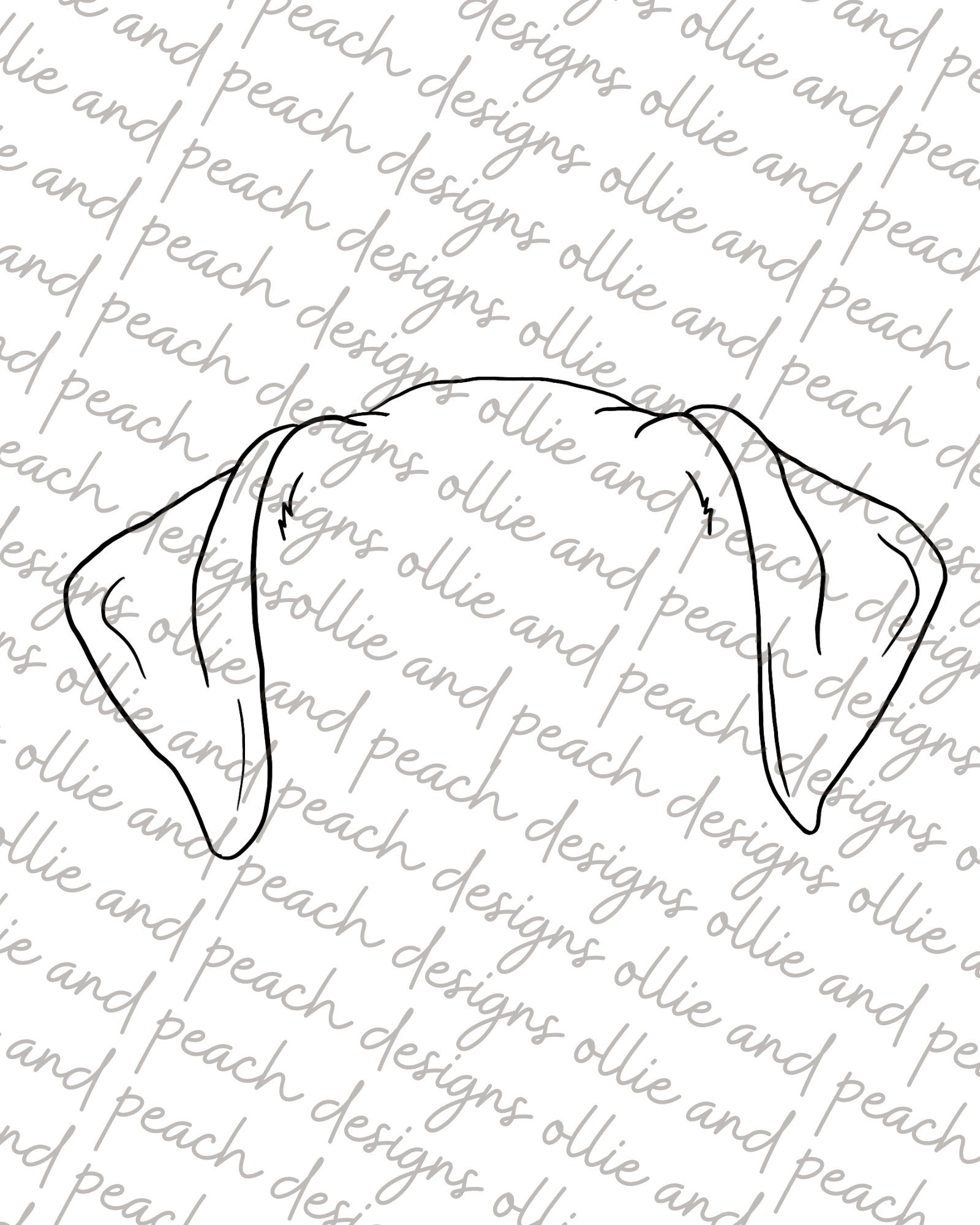 Complete Labrador Ear Outline Bundle| Lab Ear Outline SVG and PNG ...