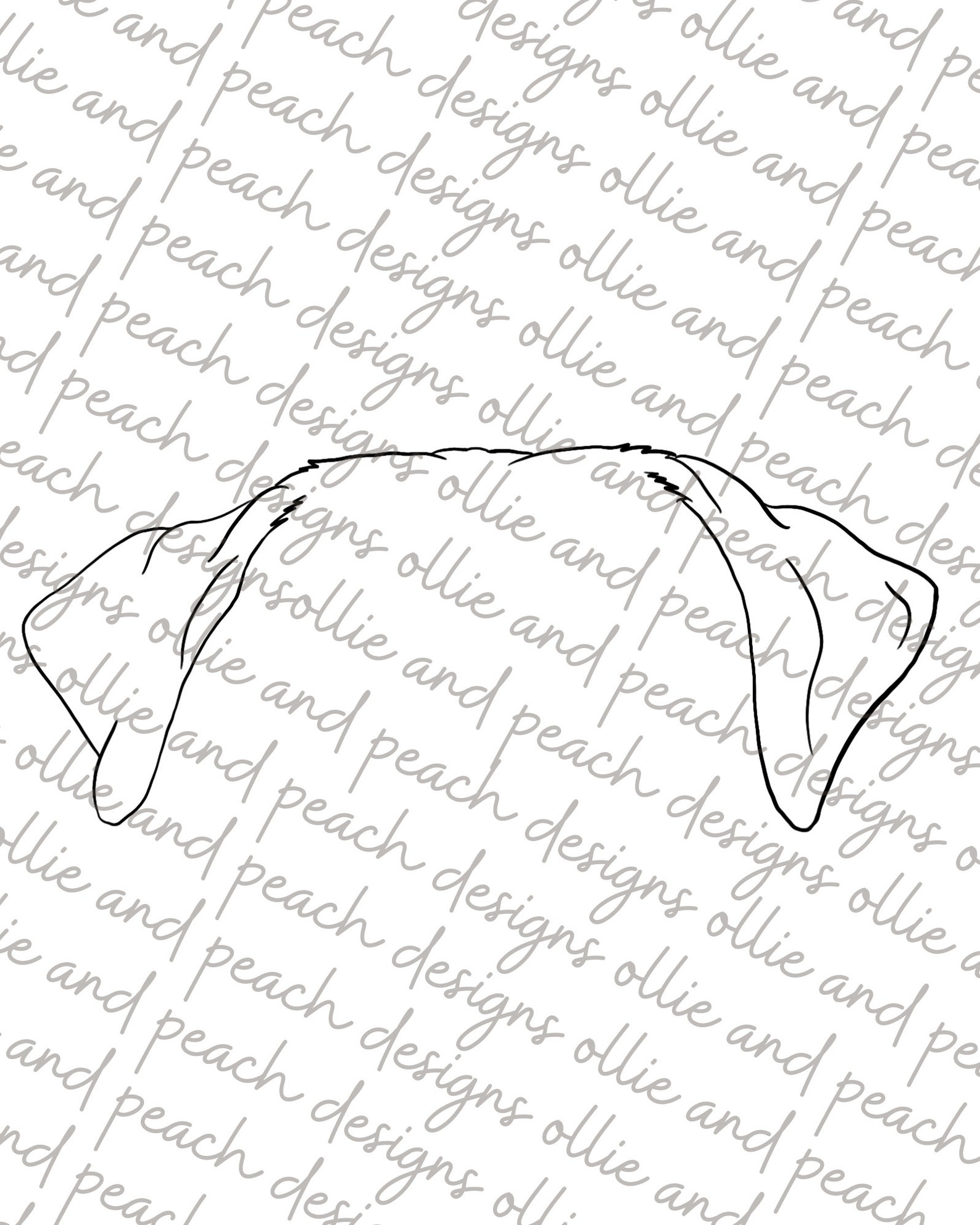 Complete Labrador Ear Outline Bundle| Lab Ear Outline SVG and PNG ...