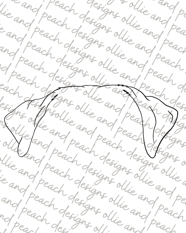Complete Labrador Ear Outline Bundle| Lab Ear Outline SVG and PNG ...