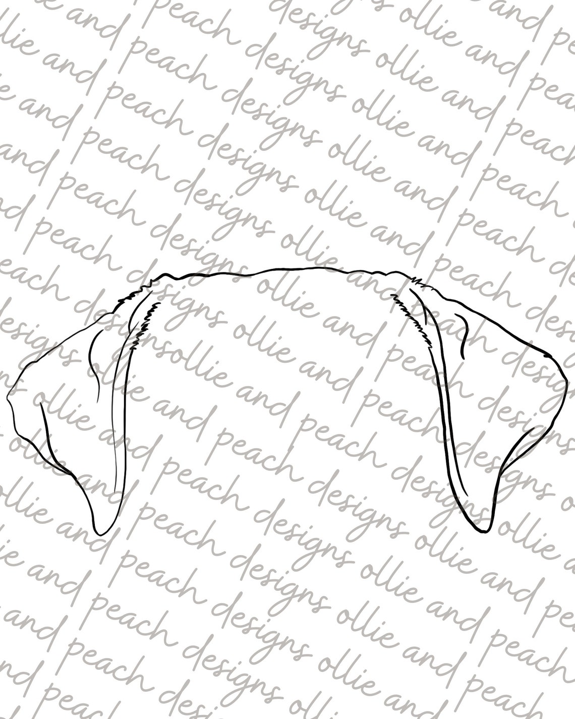 Complete Labrador Ear Outline Bundle| Lab Ear Outline SVG and PNG ...