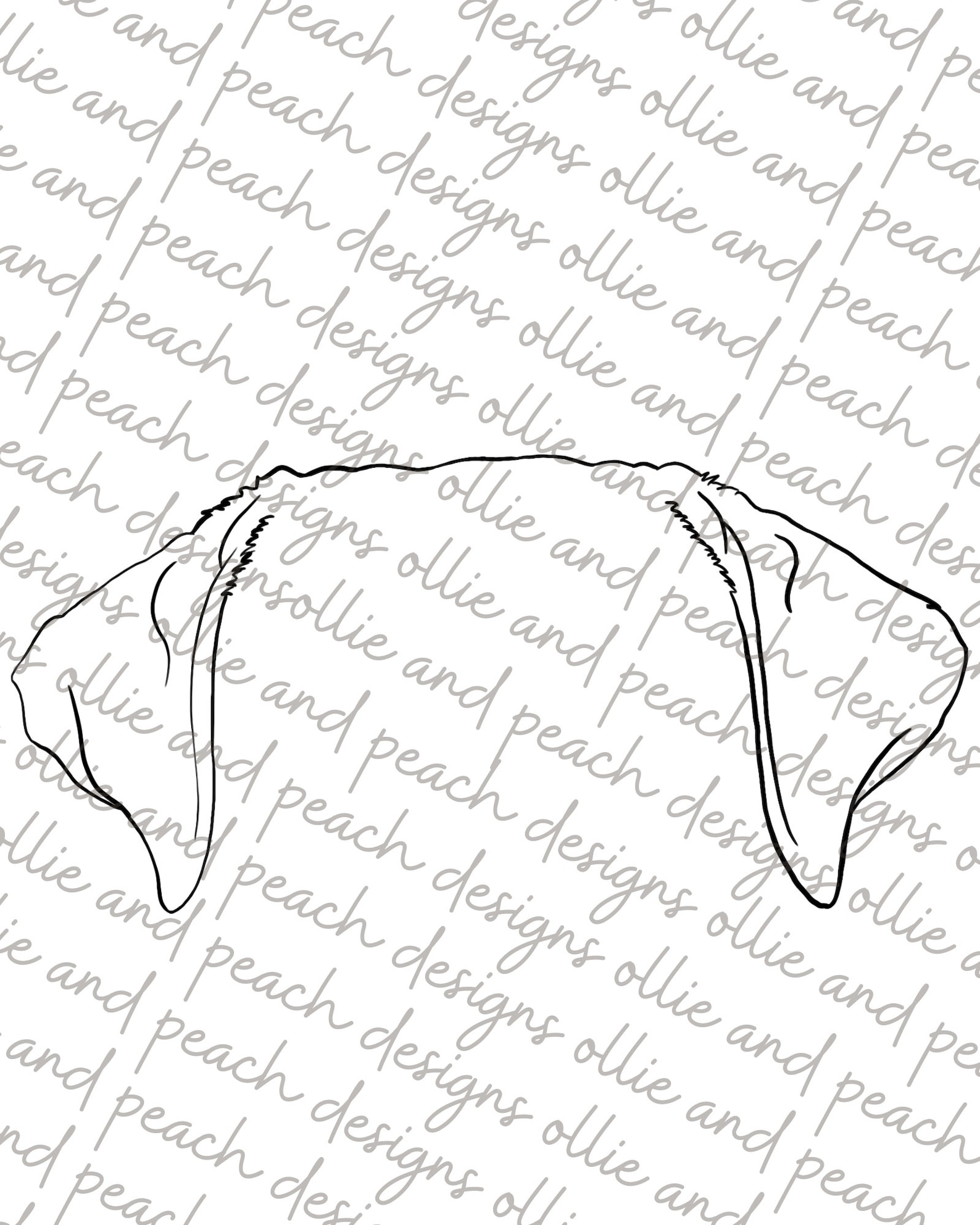 Complete Labrador Ear Outline Bundle| Lab Ear Outline SVG and PNG ...