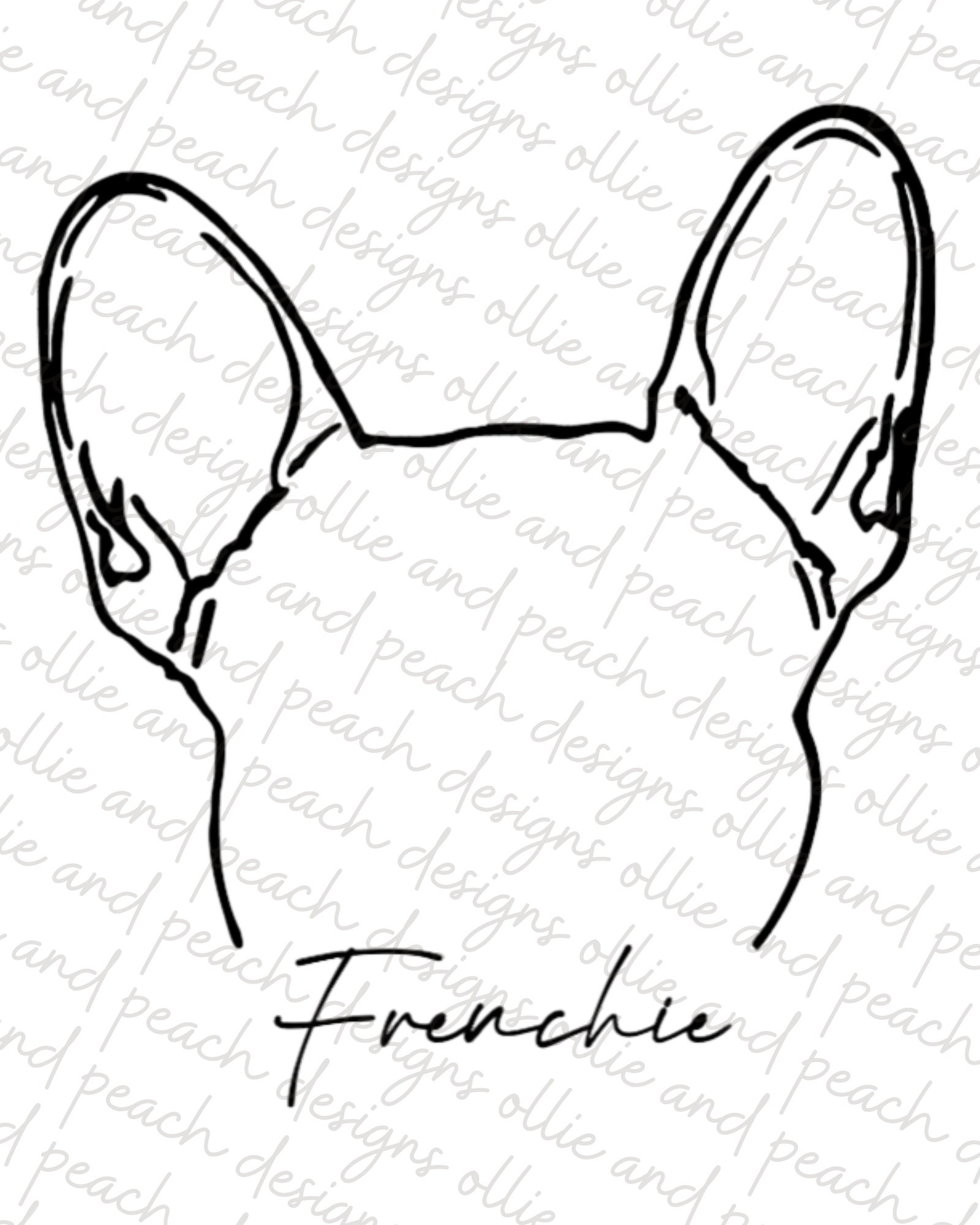French Bulldog Dog Ear Outline Bundle| French Bulldog Frenchie Mom SVG ...