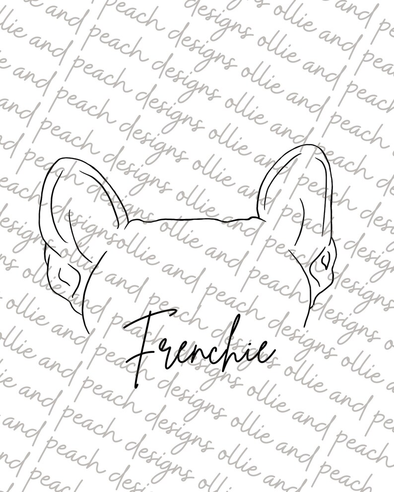 French Bulldog Dog Ear Outline Bundle | French Bulldog Frenchie Mom SVG ...