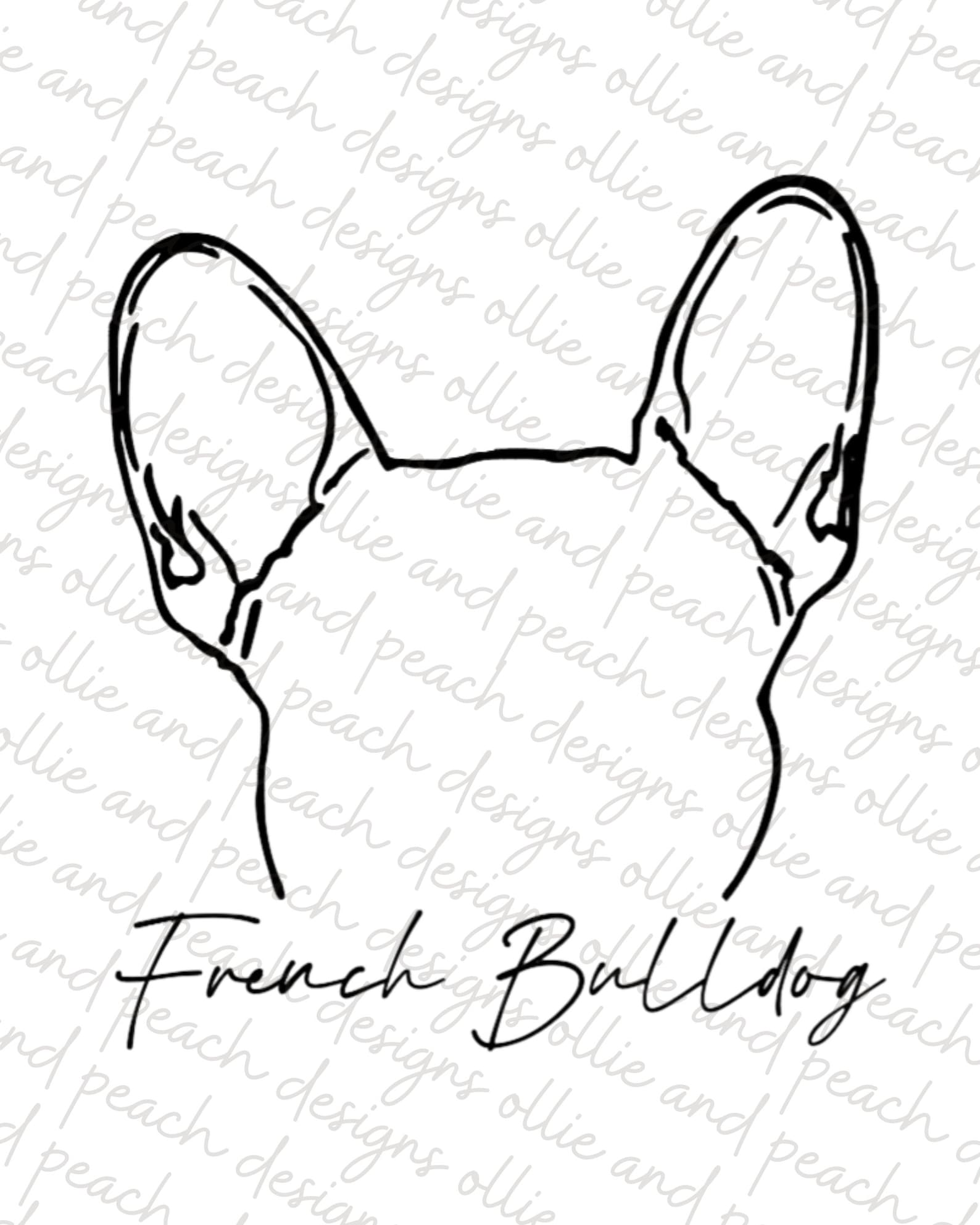 French Bulldog Dog Ear Outline Bundle| French Bulldog Frenchie Mom SVG ...