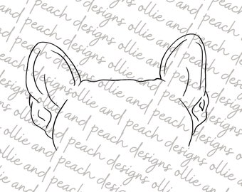 French Bulldog Dog Ear Outline French Bulldog Frenchie Mom SVG, JPEG ...