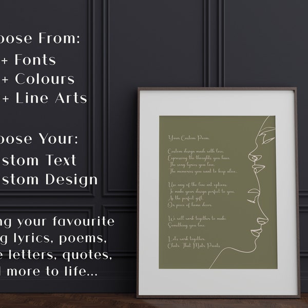 Custom Poem Poster - Etsy