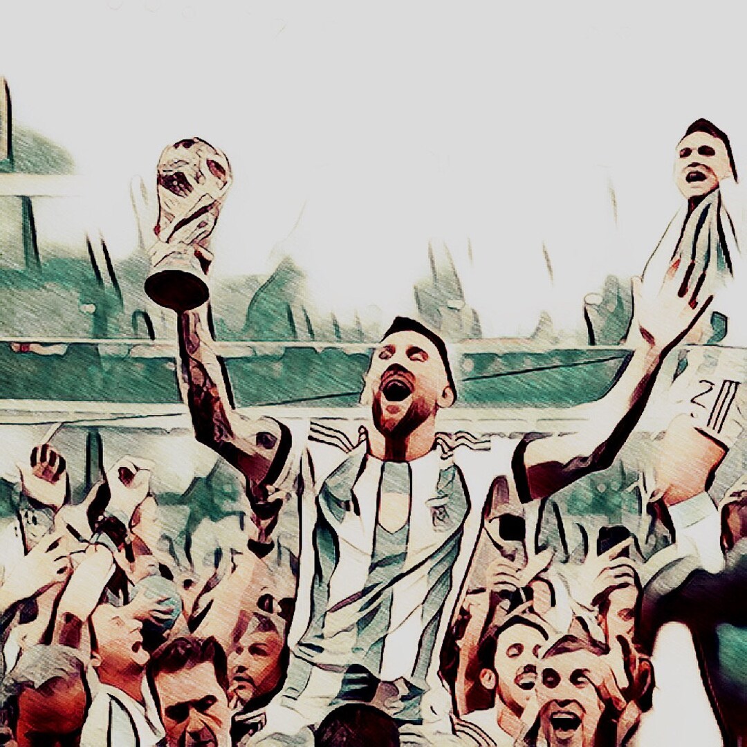 Printable Messi Winning World Cup Wall Art, Lionel Messi Poster Gift ...