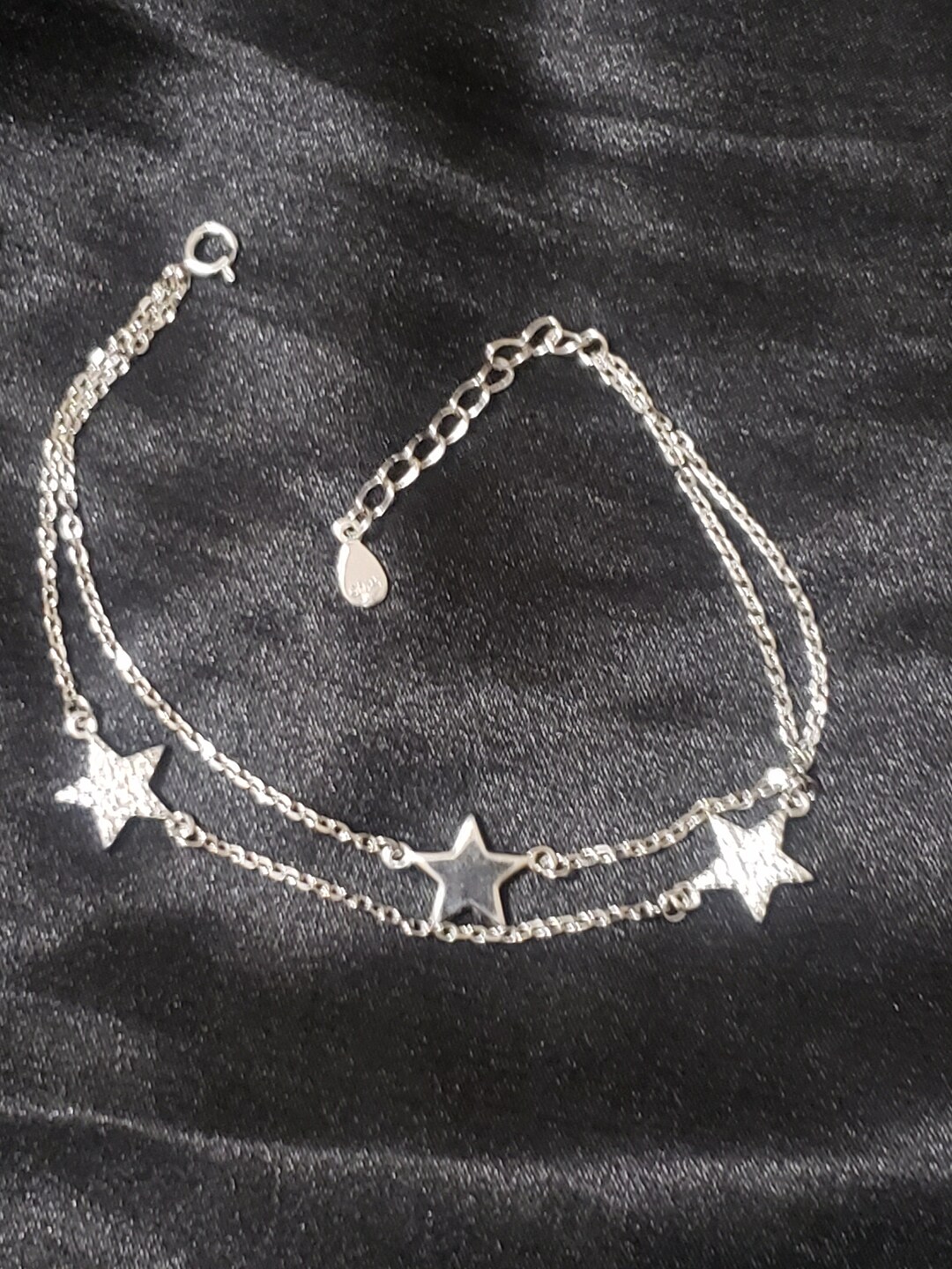 Double Strand Cable Link Chain, This Silver Star Bracelet Adjustable ...
