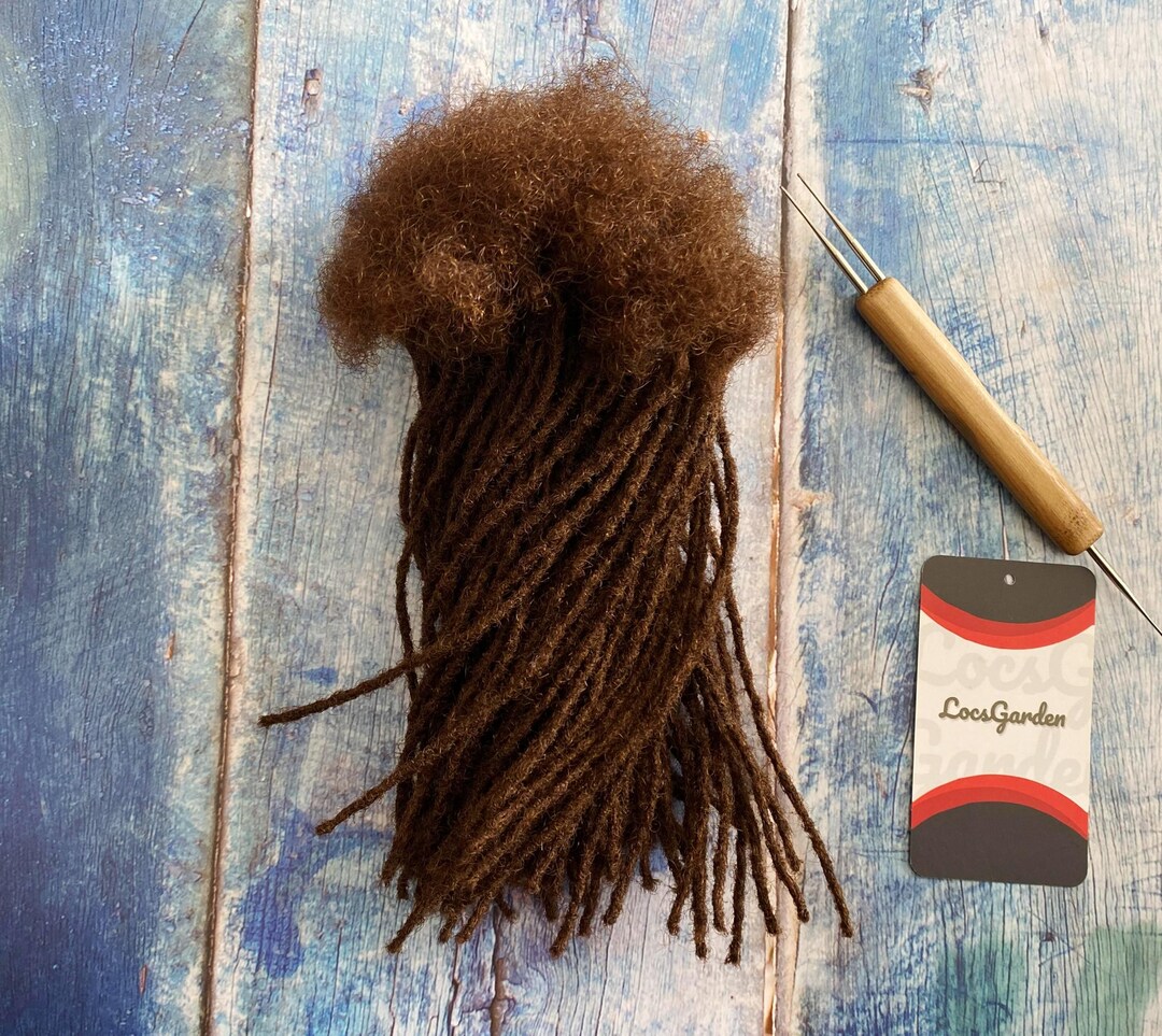 100 Handmade Human Hair Mini Loc Extensions: 0.2cm, Medium Brown - Etsy
