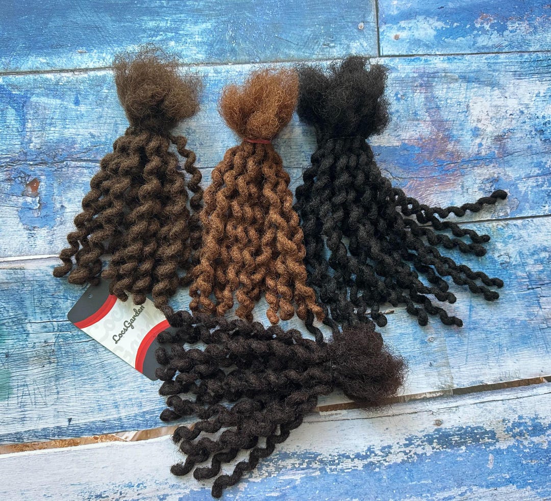 Handmade Deep Wave Human Hair Loc Extensions: Natural Black Dreadlocks ...