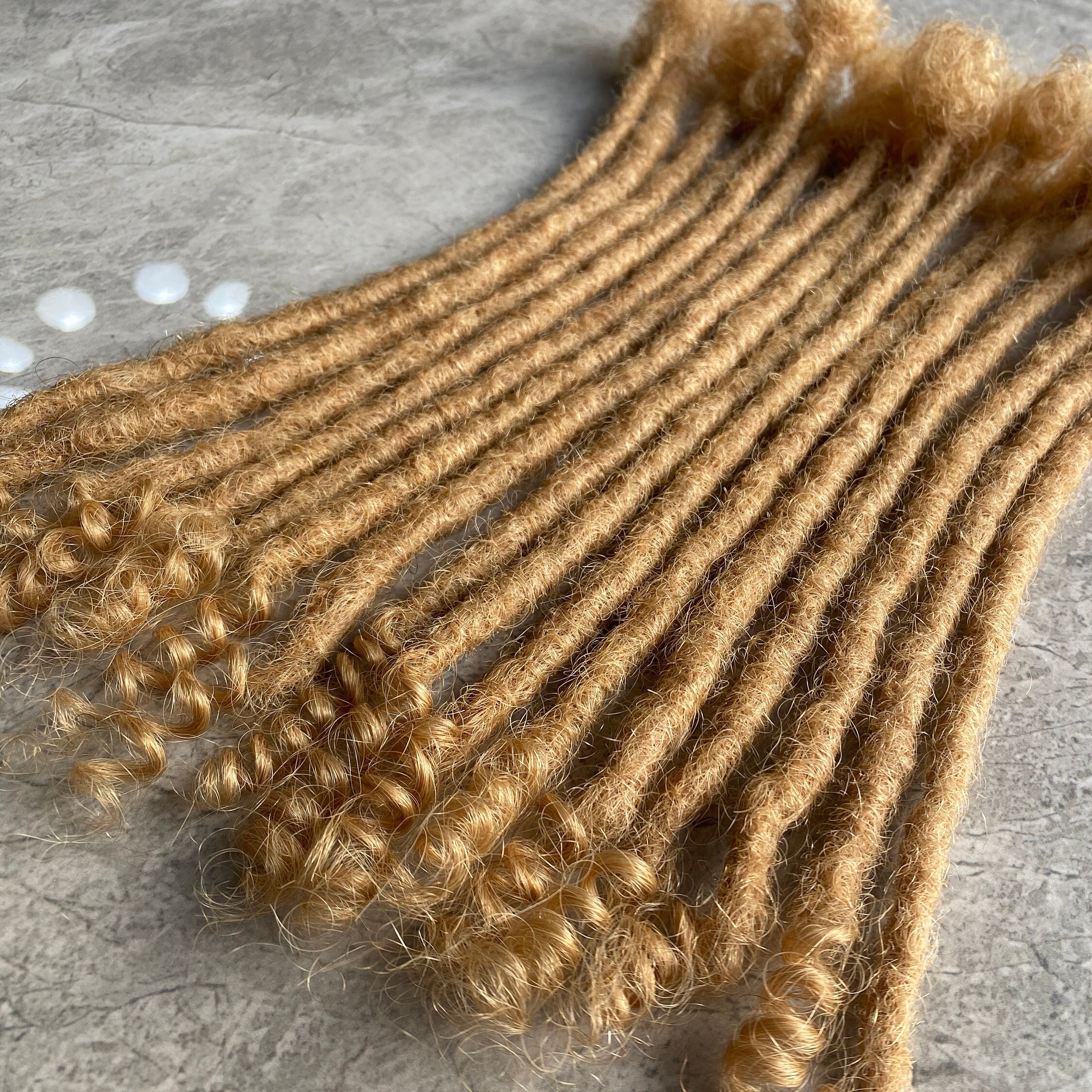 Honey Blonde Loc Extensions With Curly Ends /afro Kinky Human Hair Locs ...