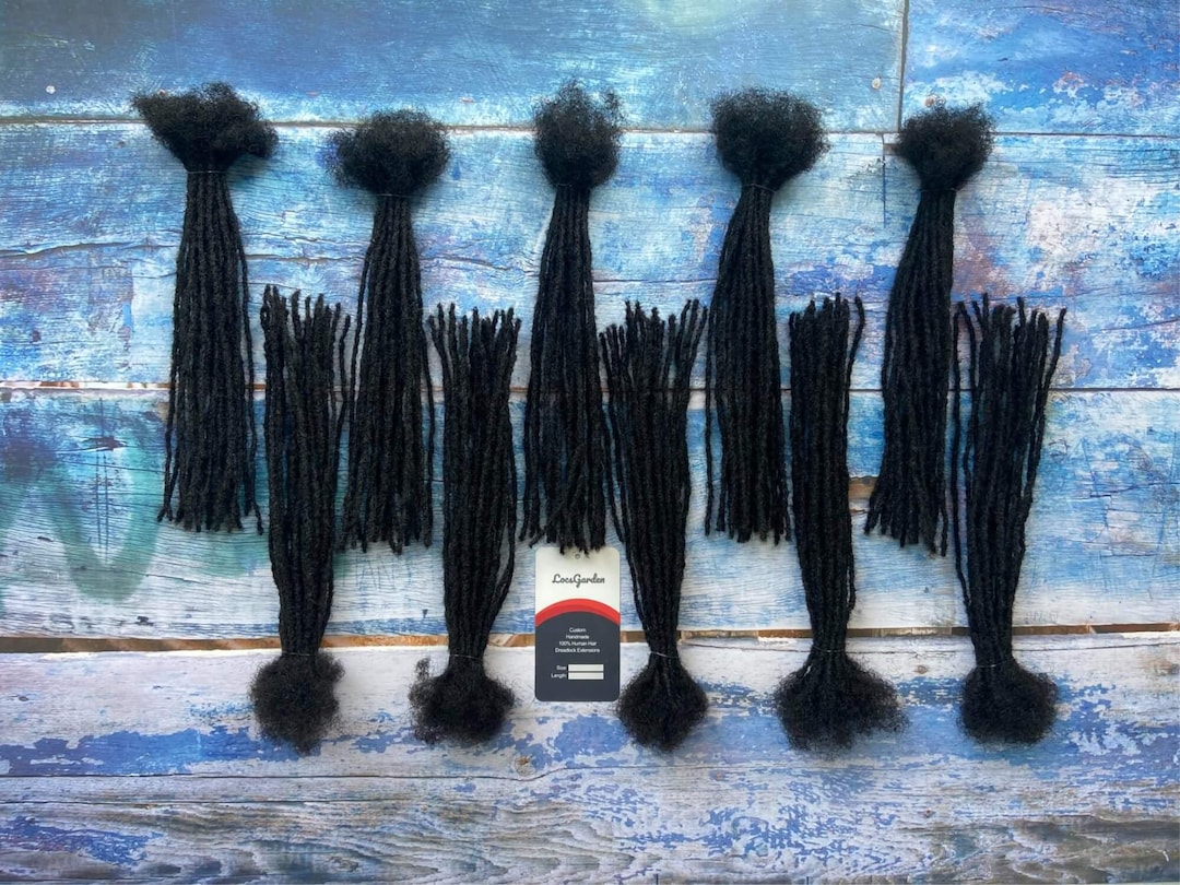 Soft 100% Human Hair Microlocs Extensions | Natural Black (1B) |0.15/0. ...