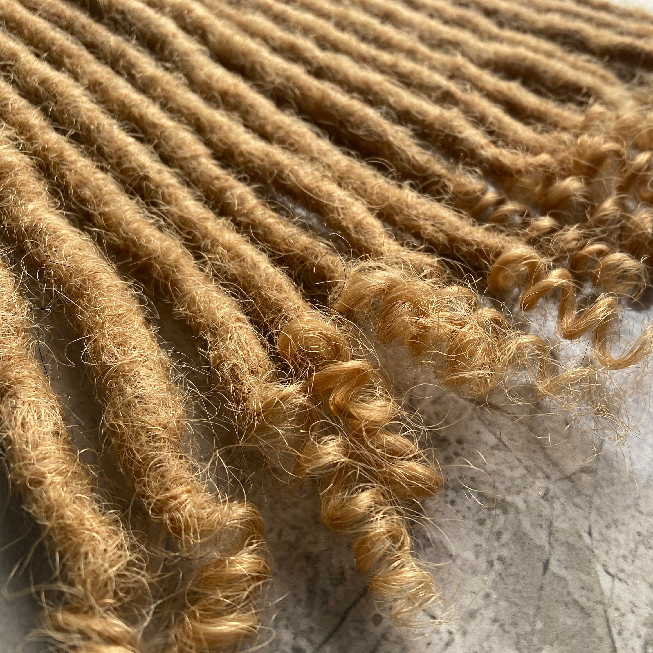 Honey Blonde Loc Extensions With Curly Ends /afro Kinky Human - Etsy