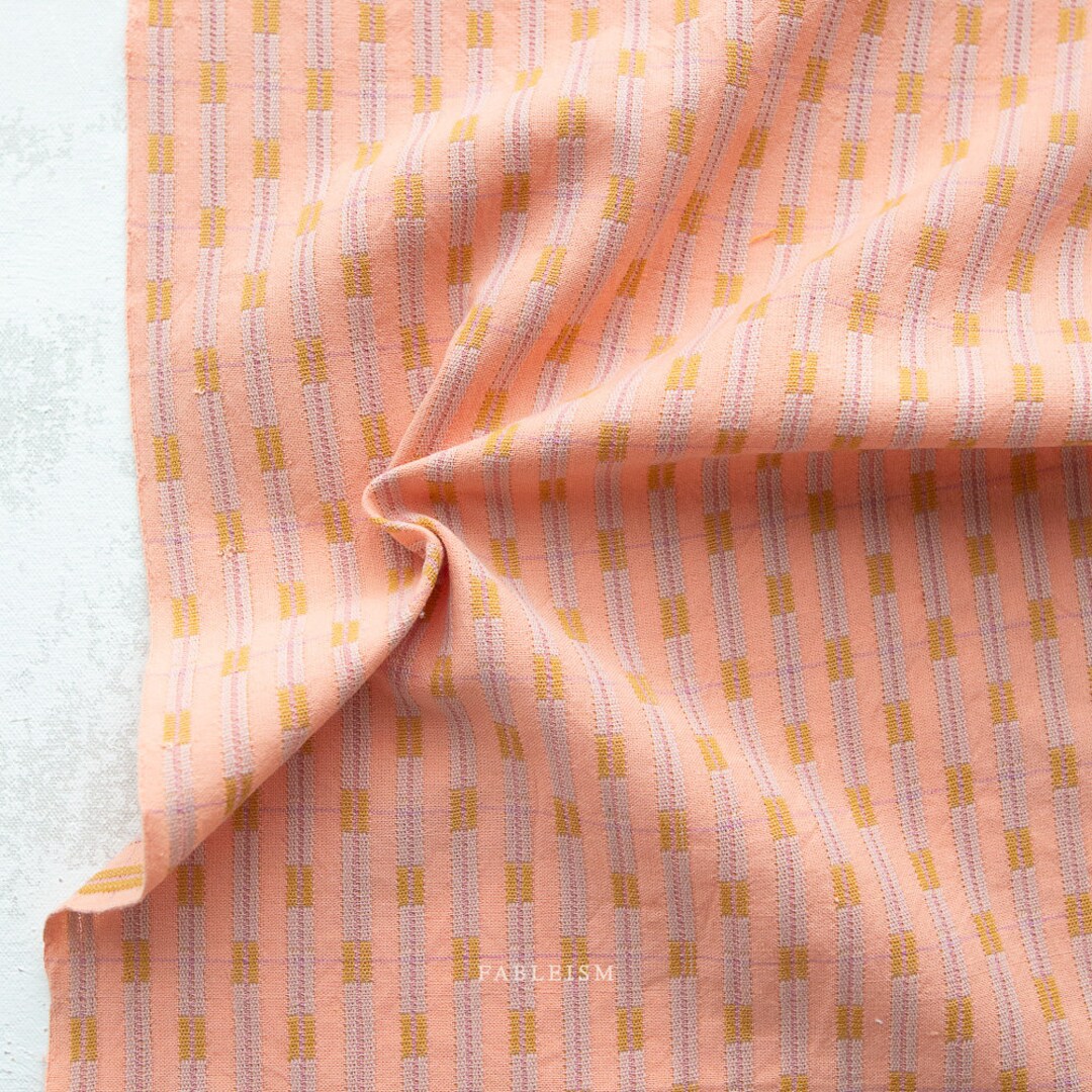 Peachy Pink Formation Canyon Springs Fabric by Fableism - Woven Fabric ...