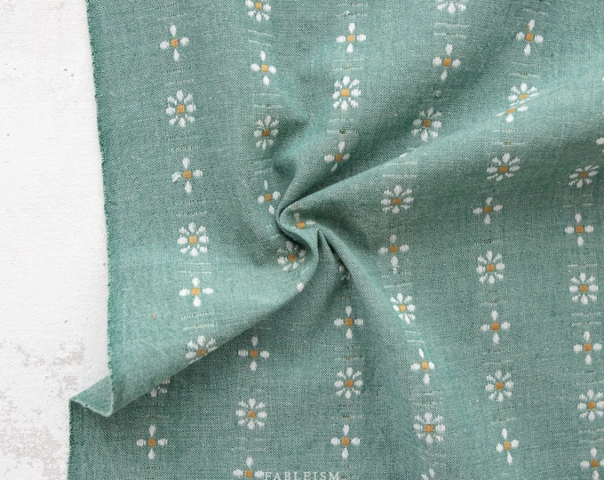 Daisy in Spring Forest Forage Fabric by Fableism - Floral Woven Fabric ...
